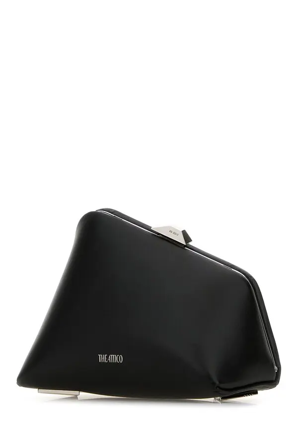 Attico Leather Clutch With Logo