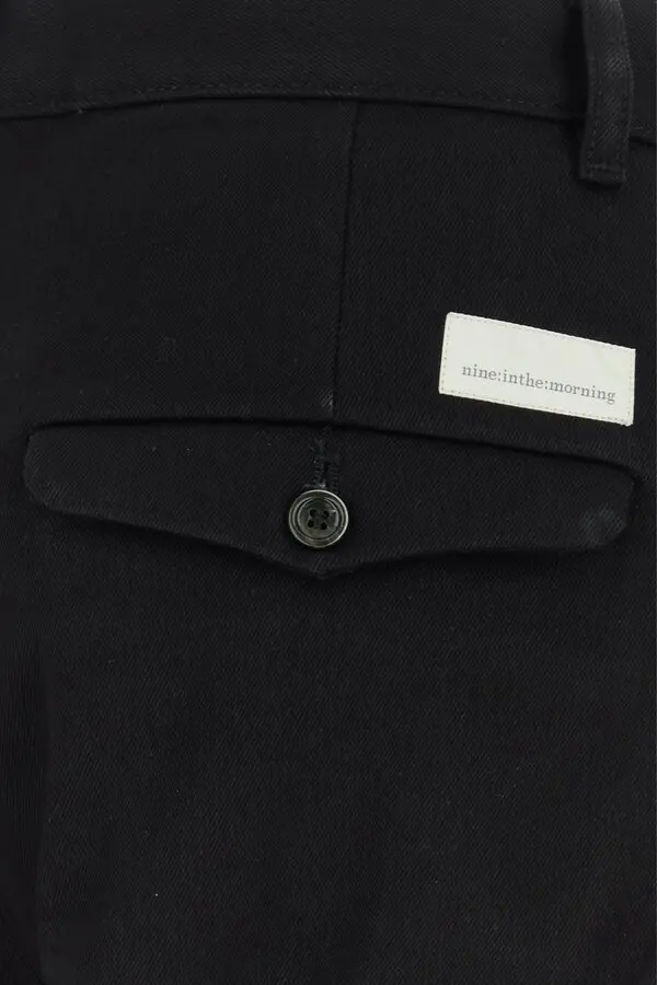 NINE:INTHE:MORNING Stretch Cotton Blend Tailored Trousers With Logo Detail