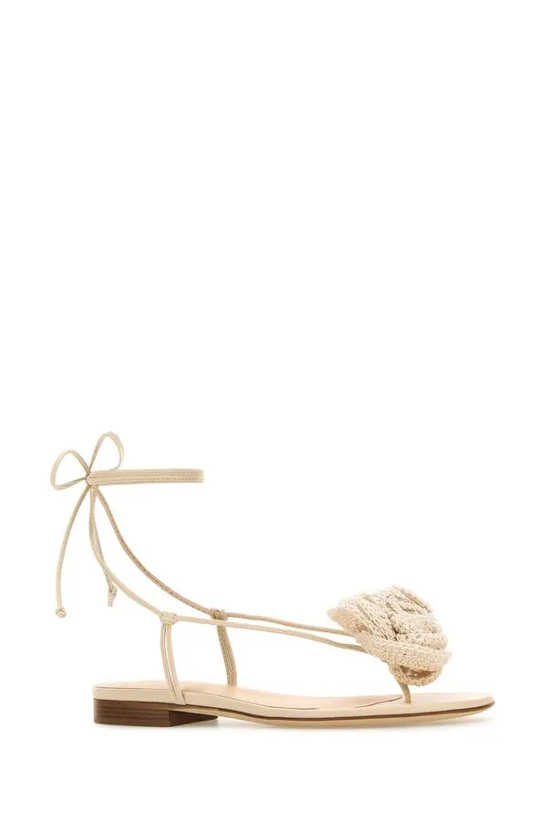 Magda Butrym Leather Sandals With Floral Embellishment