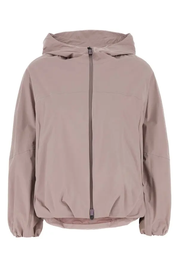 Herno Nylon Drawstring Hood Zip Up Jacket - Pink