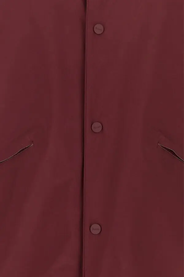 Herno Burgundy Nylon Jacket With Sleeve Print