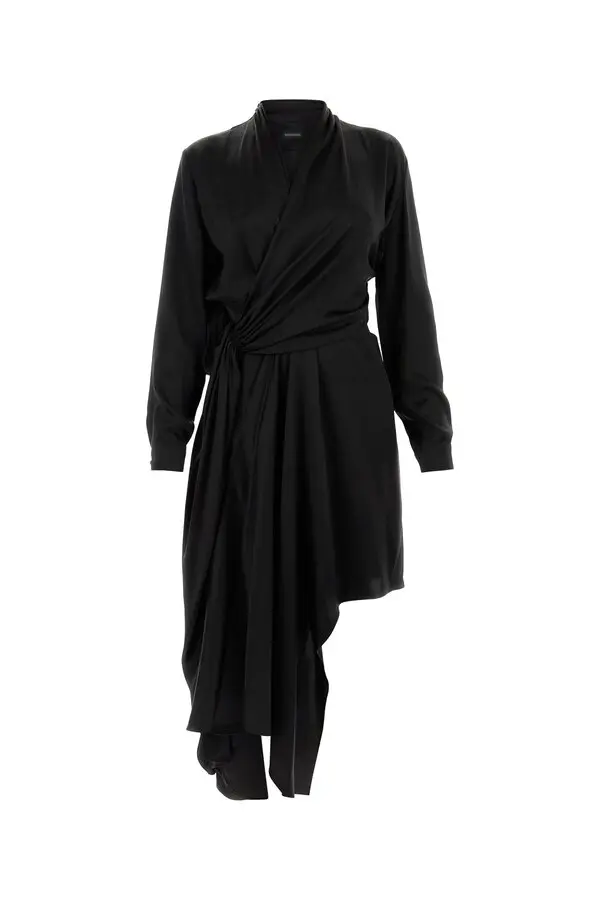 Balenciaga Pure Silk Draped Dress