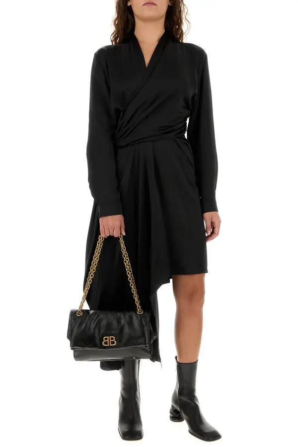 Balenciaga Pure Silk Draped Dress