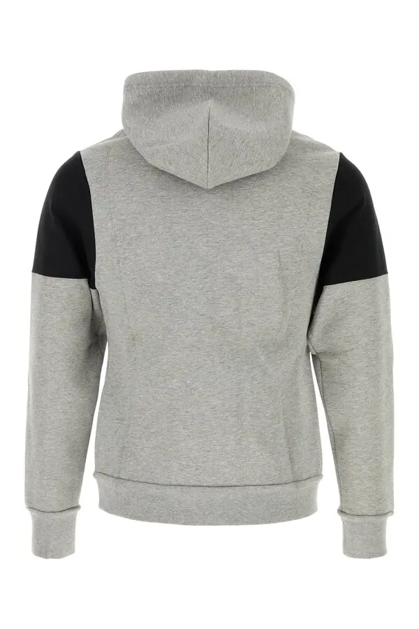 Balenciaga Mélange Cotton Sweatshirt With Contrasting Inserts And Embroidered Logo