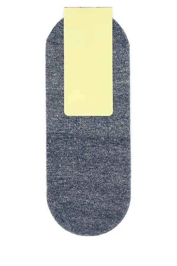 GALLO Melange Stretch Linen Blend Invisible Socks - Blue
