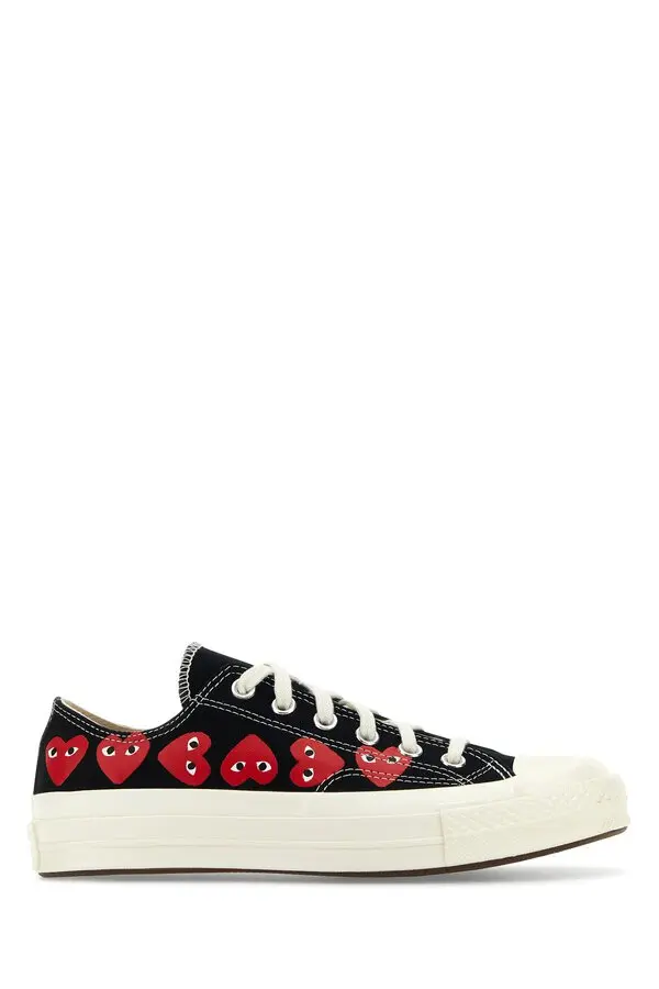 Play Comme Des Garcon X Converse Canvas Sneakers - Black