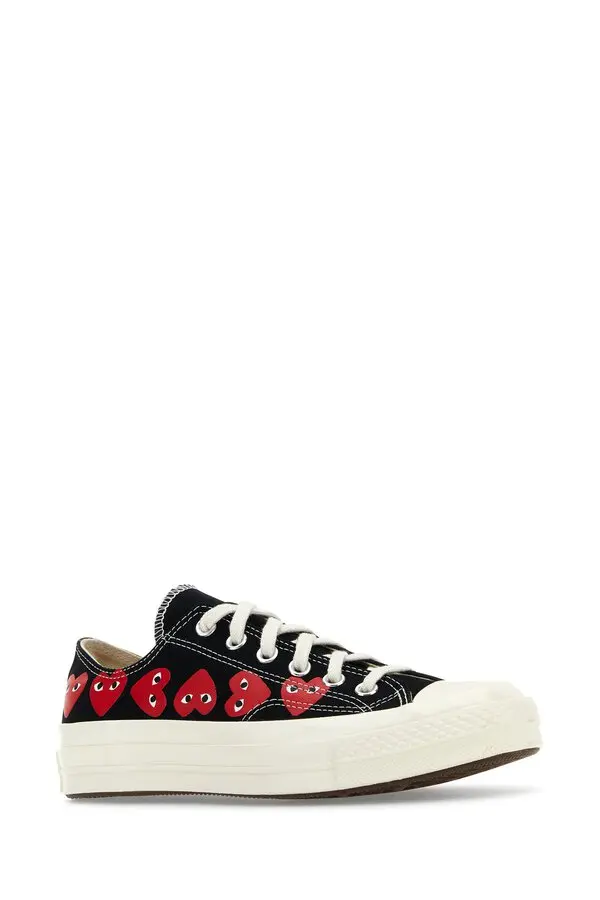 Play Comme Des Garcon X Converse Canvas Sneakers - Black