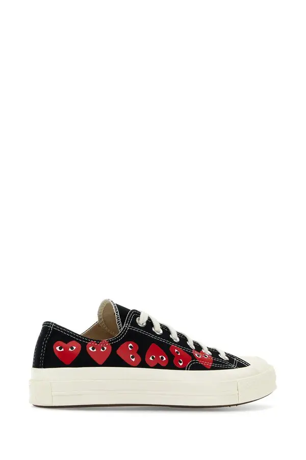 Play Comme Des Garcon X Converse Canvas Sneakers - Black