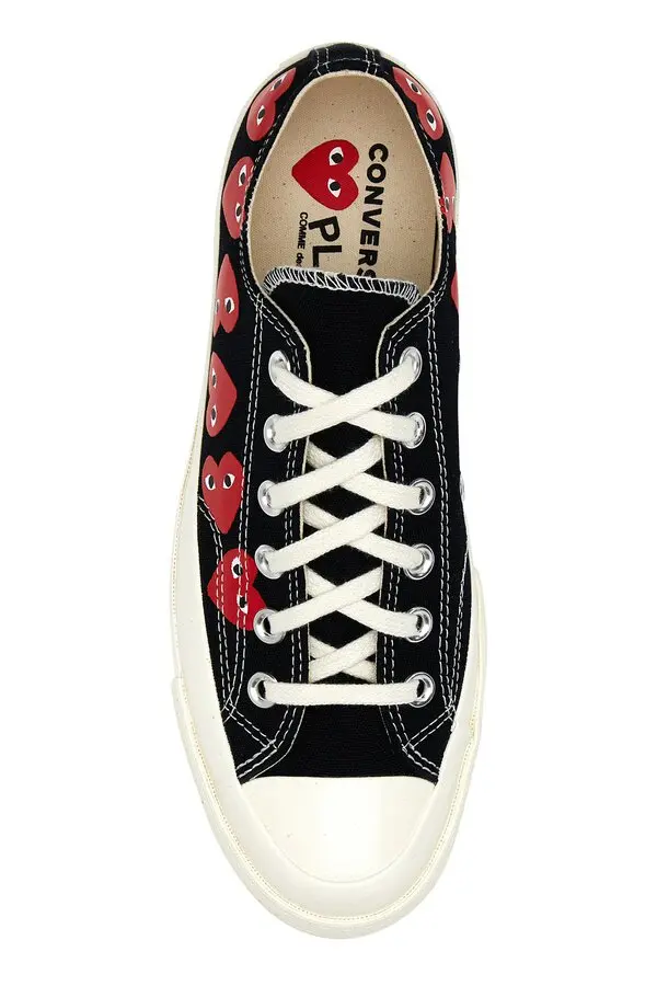 Play Comme Des Garcon X Converse Canvas Sneakers - Black