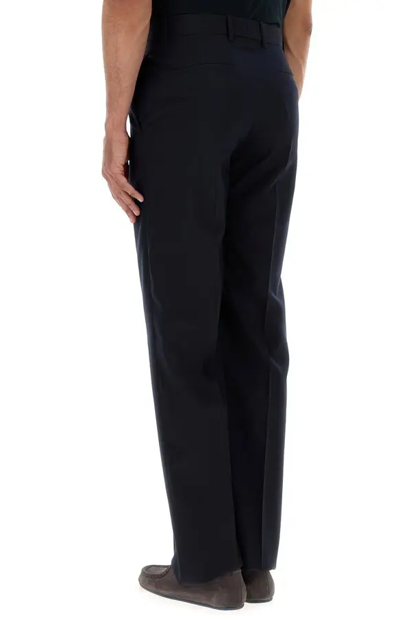JIL SANDER Midnight Wool Tailored Pants - Blue