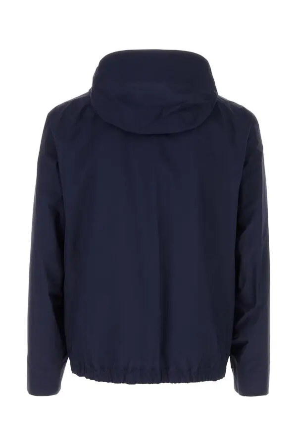 Veilance Navy Nylon Zip-up Jacket With Drawstring Hood - Blue