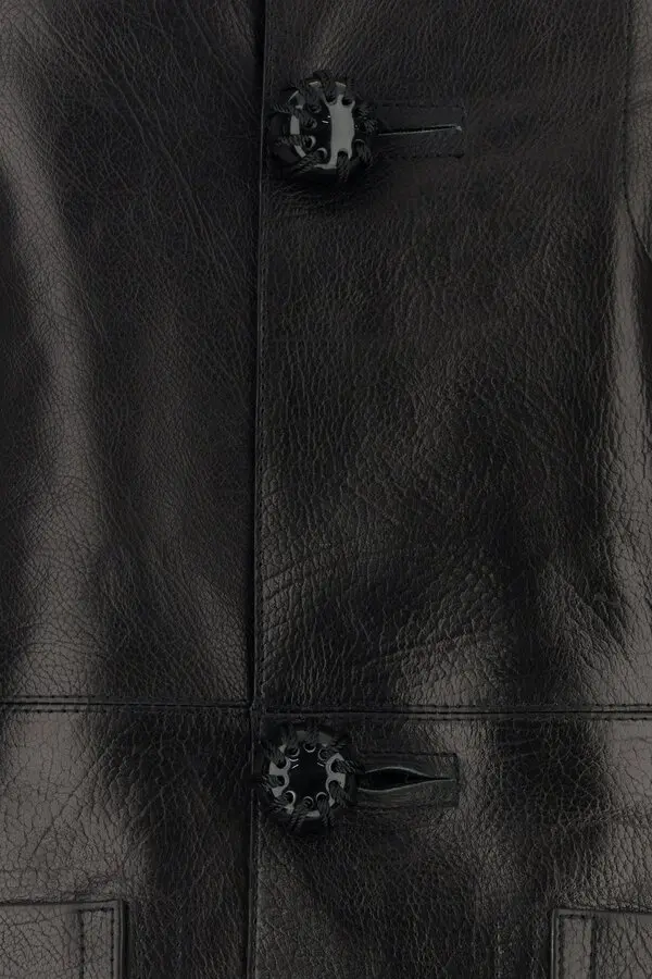 NAMACHEKO Leather Jacket With Peculiar Buttons