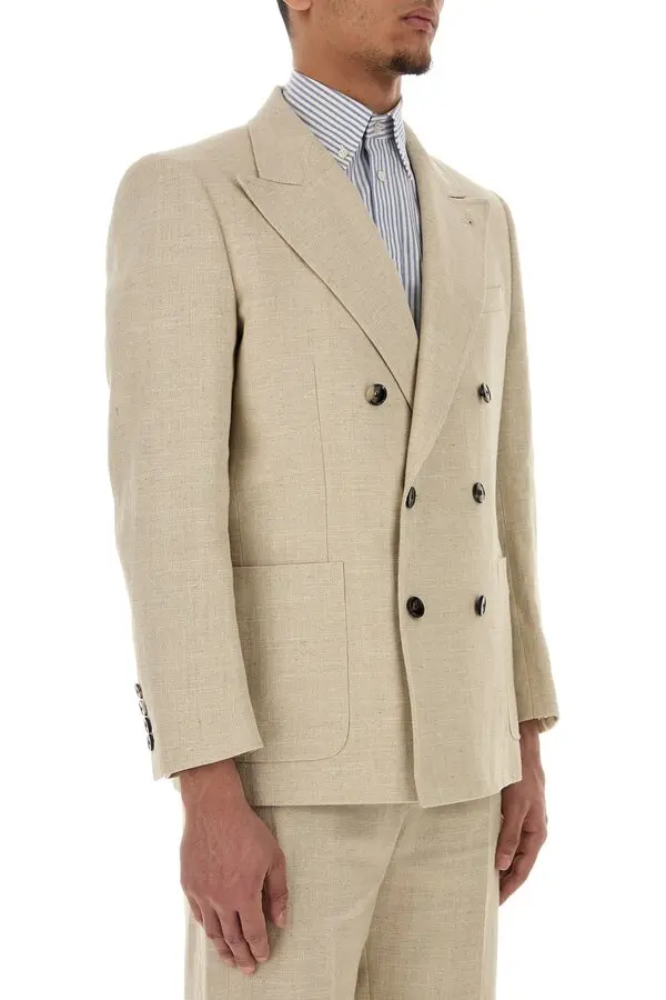 Valentino Garavani Beige Linen Blend Blazer