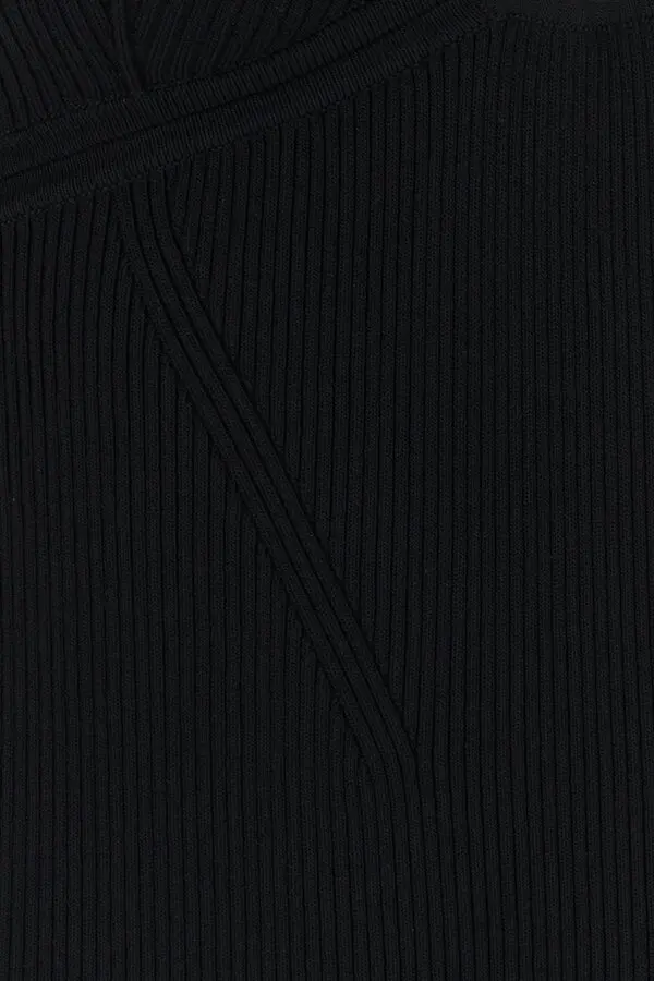 Nanushka Ribbed Stretch Viscose Blend Top With Cut-out Detail