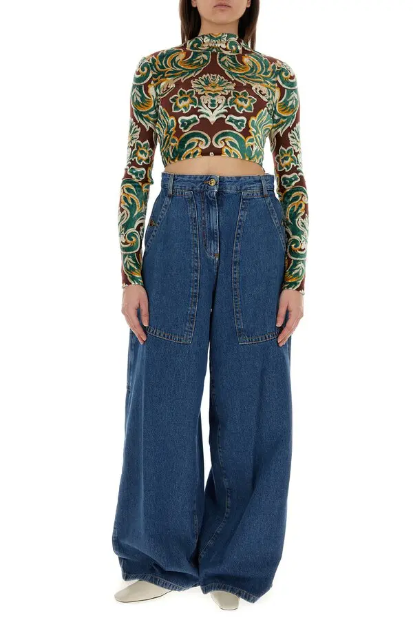 Etro Denim Jeans With Embroidered Detailing - Blue