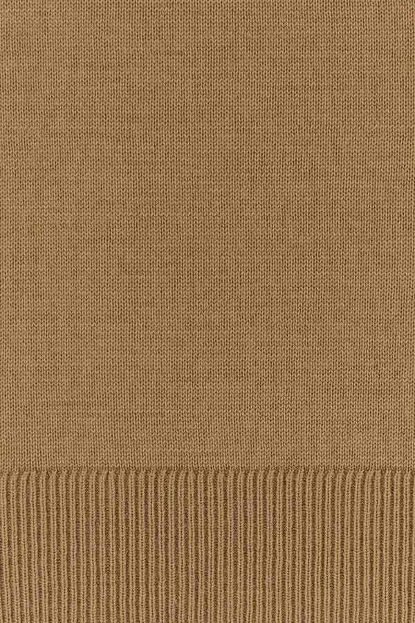 Michael Kors Camel Wool Sweater With Button Detail