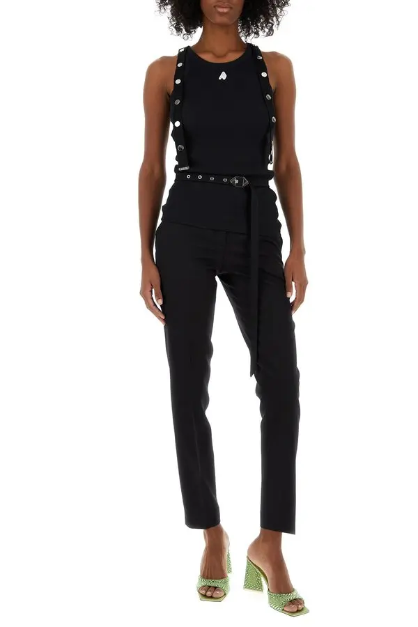 Attico Jersey Cut-out Belted Pants