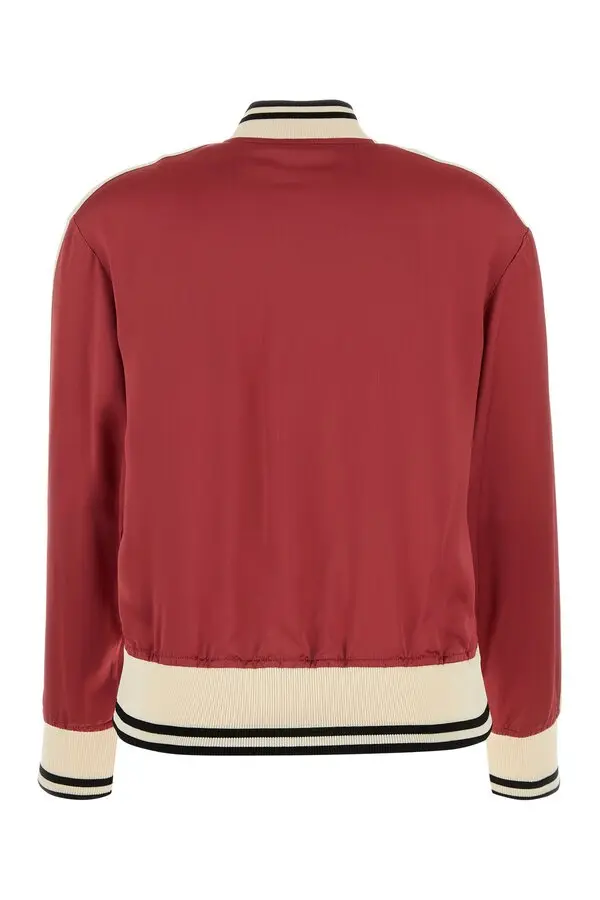 Palm Angels Viscose Bomber Jacket With Embroidered Logo