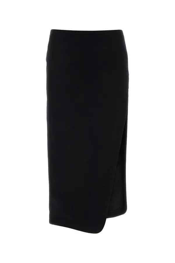 ANN DEMEULEMEESTER Asymmetrical Wool Felt Midi Skirt