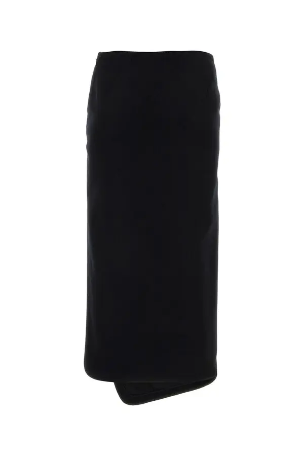 ANN DEMEULEMEESTER Asymmetrical Wool Felt Midi Skirt