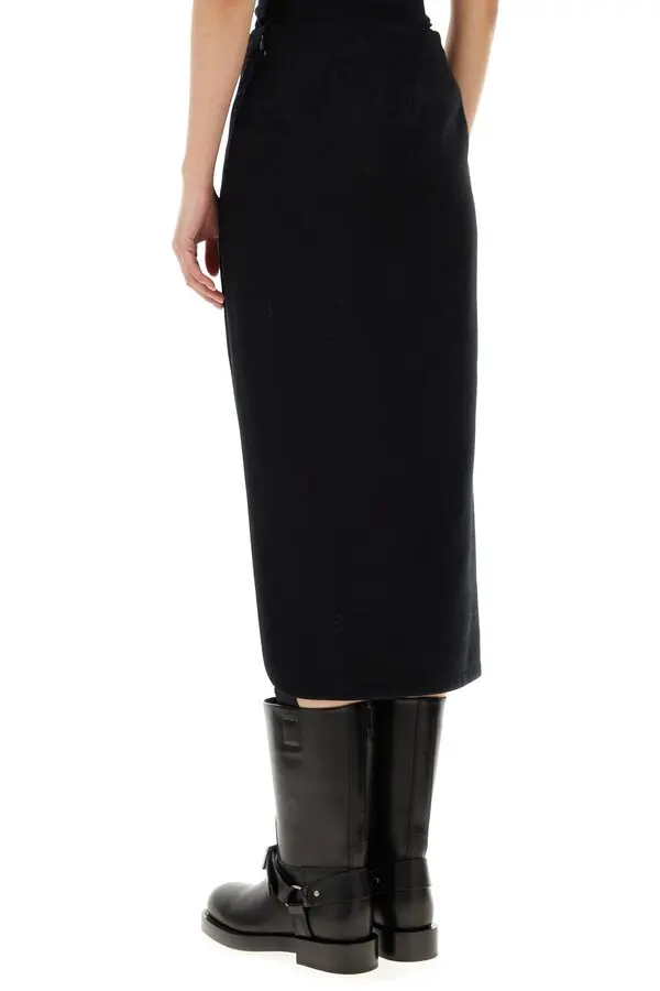 ANN DEMEULEMEESTER Asymmetrical Wool Felt Midi Skirt