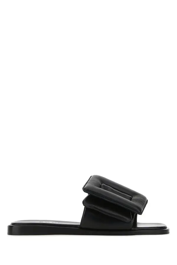 Boyy Padded Leather Slippers - Black
