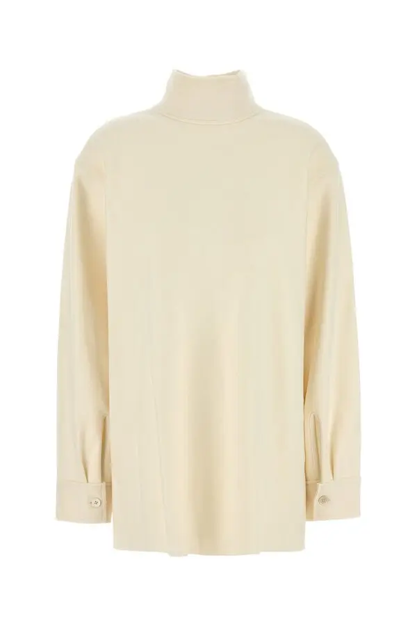 JIL SANDER Wool Blend High Neck Blouse