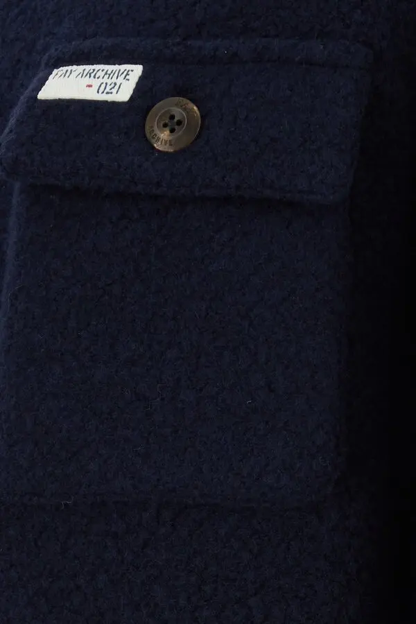 FAY Wool Blend Jacket With Contrasting Logo Label