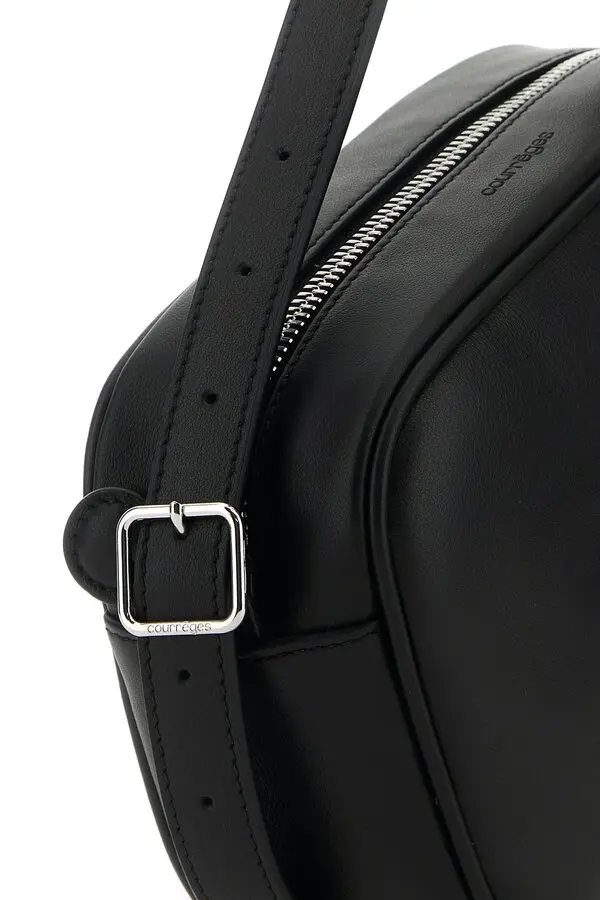 COURREGES Réédition Leather Shoulder Bag With Contrasting Logo