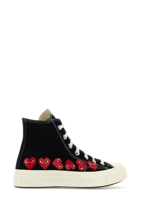 Play Comme Des Garcon Comme Des Garçons Play X Converse Black Canvas High-top Sneakers