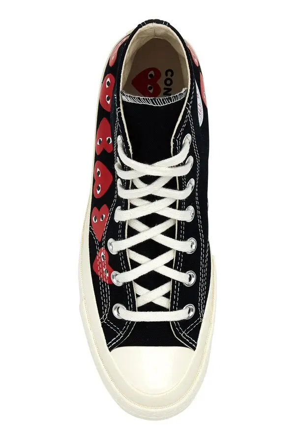 Play Comme Des Garcon Comme Des Garçons Play X Converse Black Canvas High-top Sneakers