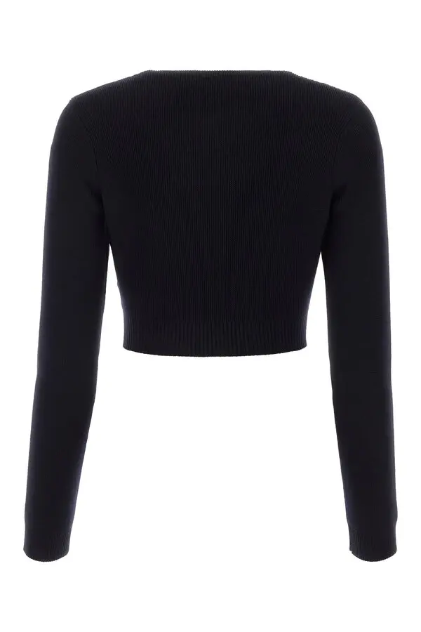 JIL SANDER Midnight Wool Cropped Sweater