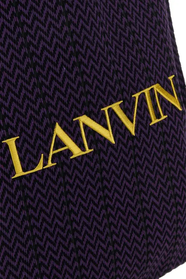 LANVIN Embroidered Canvas Shopping Bag