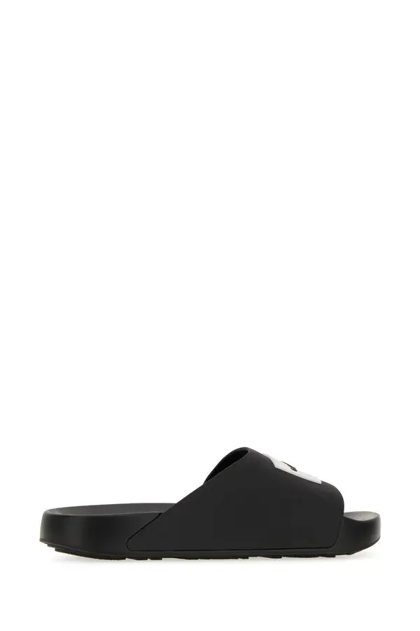 Givenchy Rubber Slides With Logo Label - Black