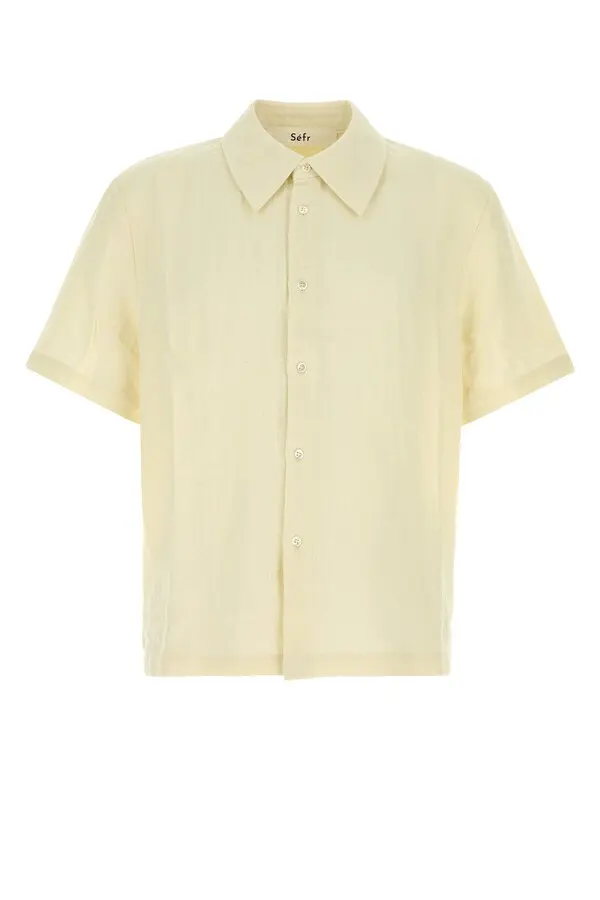 Séfr Cream Linen And Cotton Dayot Shirt - Yellow