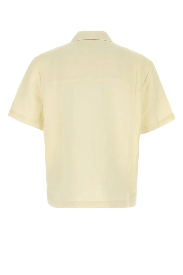Séfr Cream Linen And Cotton Dayot Shirt - Yellow