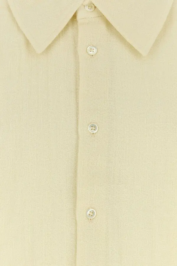 Séfr Cream Linen And Cotton Dayot Shirt - Yellow