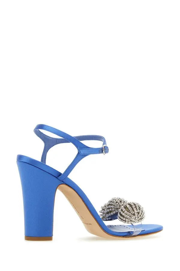 Manolo Blahnik Satin Embellished Sandals