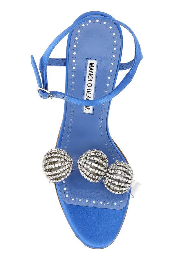 Manolo Blahnik Satin Embellished Sandals