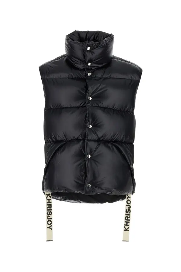 Khrisjoy Sleeveless Shiny Nylon Down Jacket With Drawstring Hem
