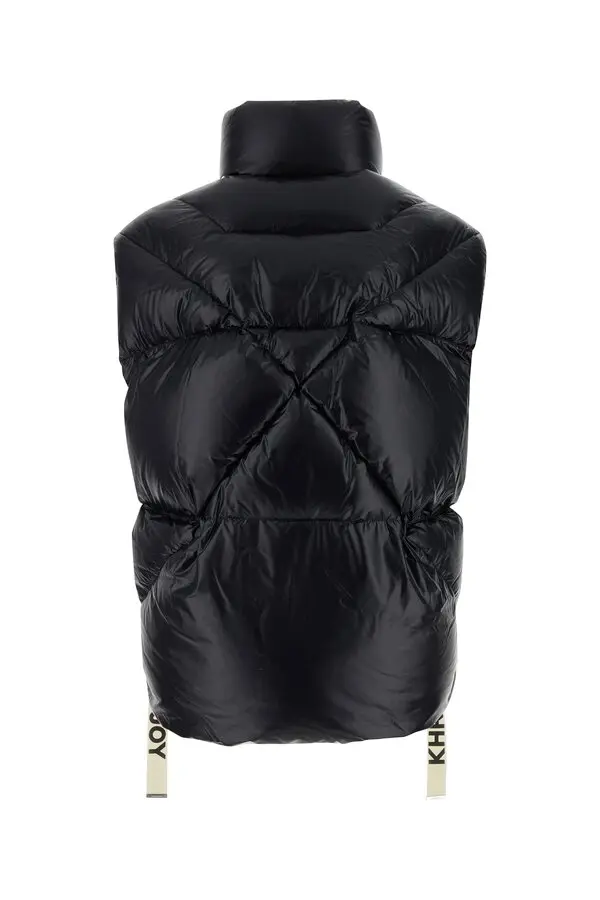 Khrisjoy Sleeveless Shiny Nylon Down Jacket With Drawstring Hem