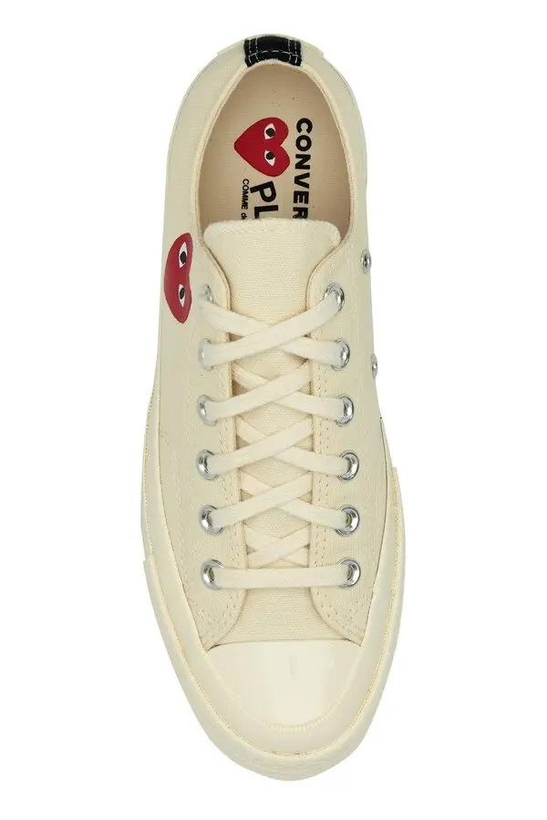 Play Comme Des Garcon X Converse Canvas Sneakers - White