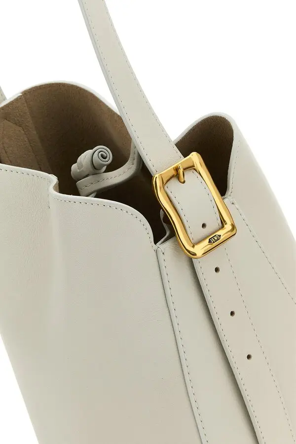 J & M DAVIDSON Ivory Leather Bucket Bag - White