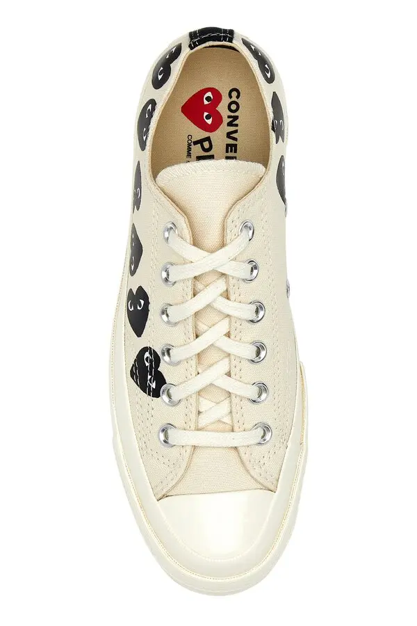Play Comme Des Garcon X Converse Ivory Canvas Sneakers - White
