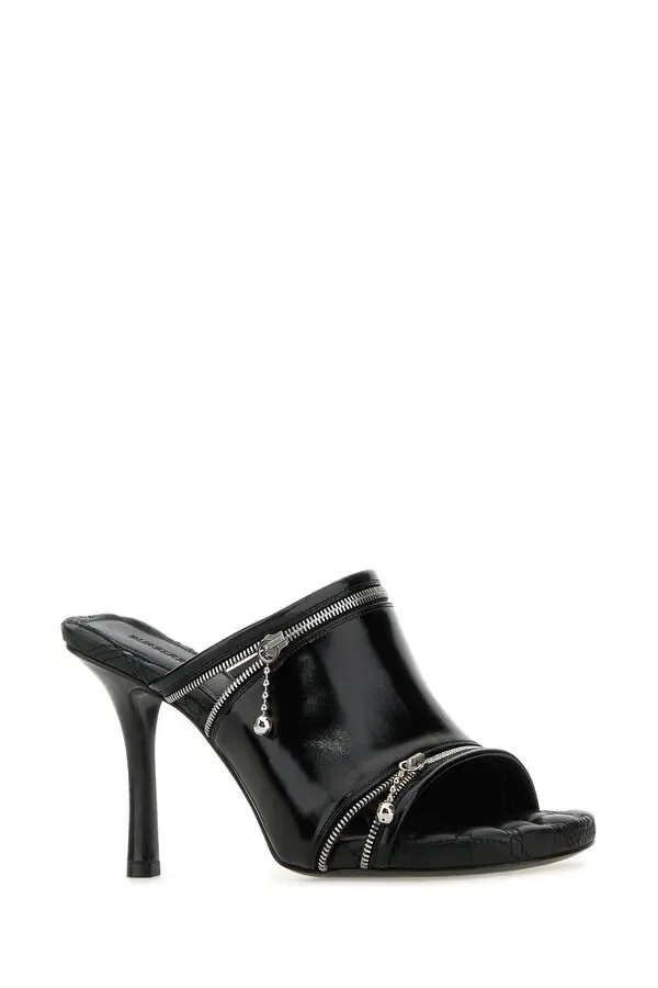 Burberry Leather Peep Mules
