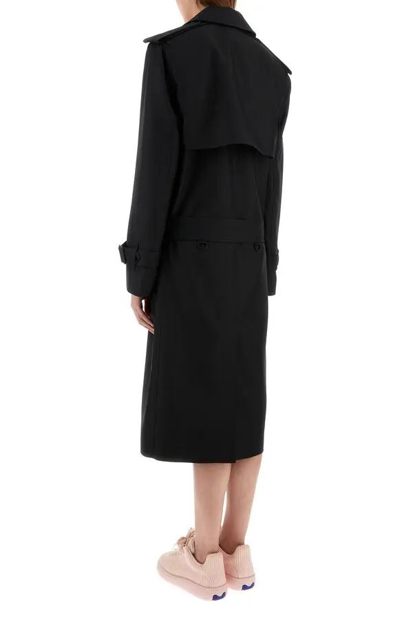 Burberry Silk Blend Trench Coat - Black