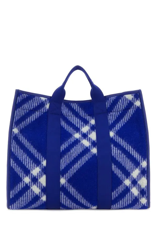 Burberry Embroidered Fabric Knight Shopping Bag - White
