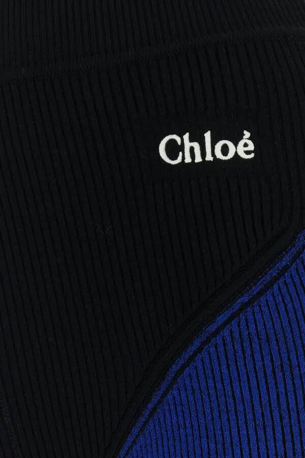 Chloé Multicolor Stretch Wool Blend Leggings