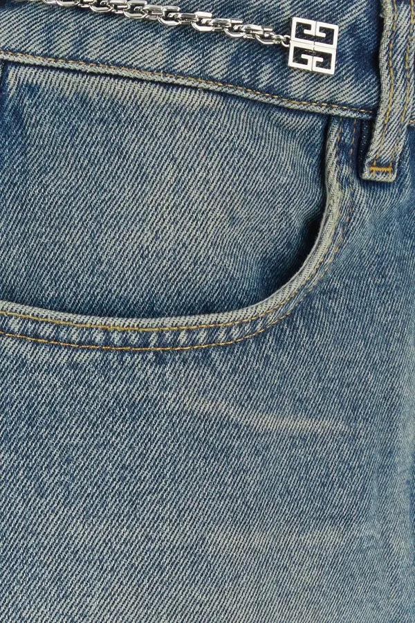 Givenchy Denim Mini Skirt With Chain Detail