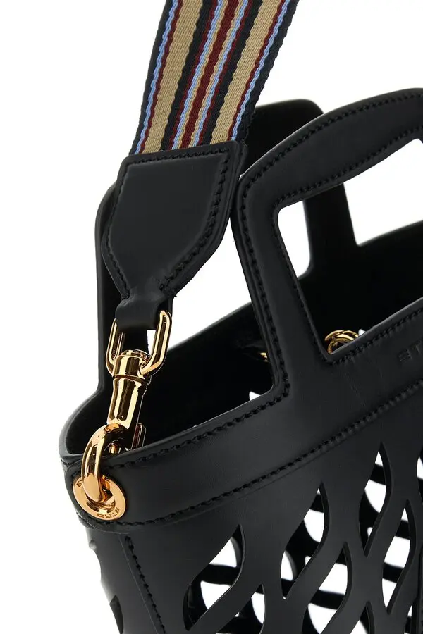 Etro Leather Coffa Bucket Bag - Black